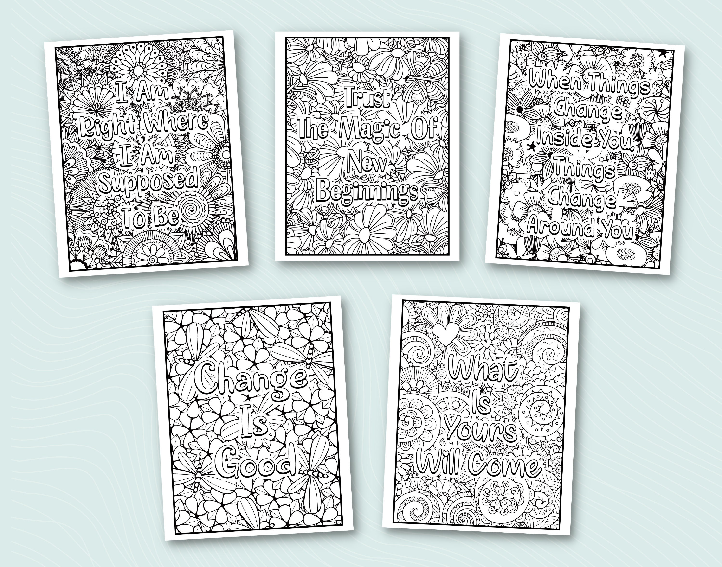 Mantra Coloring Pages - Witchy Spiritual Printable -adult Coloring ...