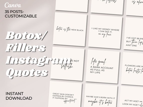 Botox Fillers Quotes Instagram Template Canva Editable | Etsy