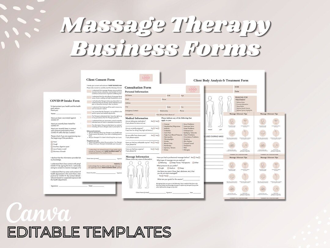 Massage Therapy Business Template | Canva Editable Template | Massage ...
