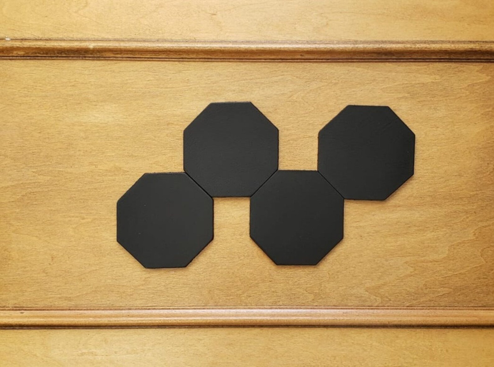 Octagon Coasters, 4pc Leather Coaster Set, 9-10 Oz Full Grain Leather ...