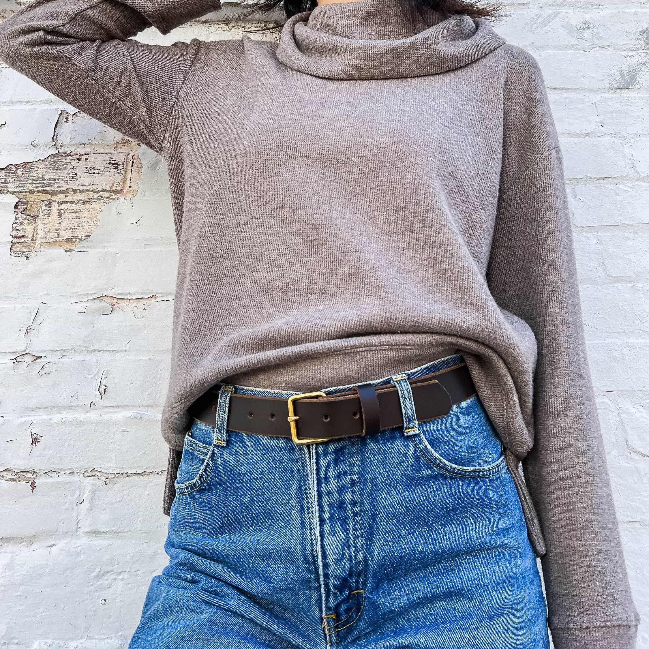 Women's Brown Leather Belt Full Grain Leather Belt Made | Etsy