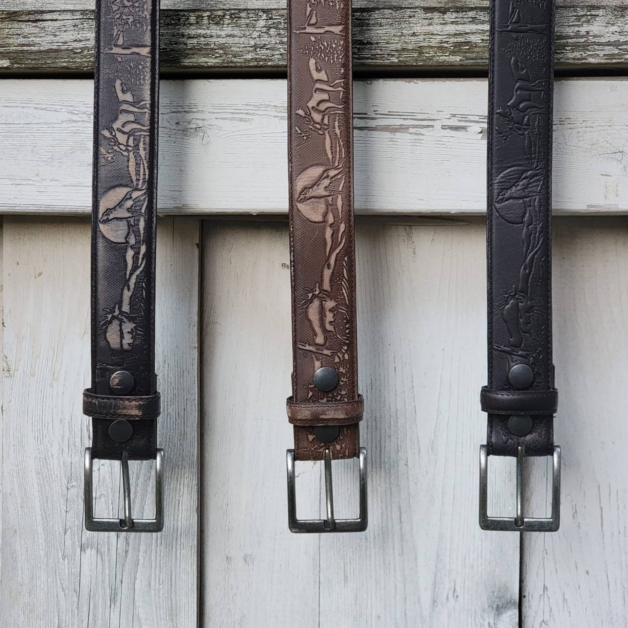 Black Embossed Leather Belt 100% Full Grain Leather Belt Made - Etsy