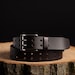 Black Double Hole Belt Men's Leather Belt Double Prong - Etsy