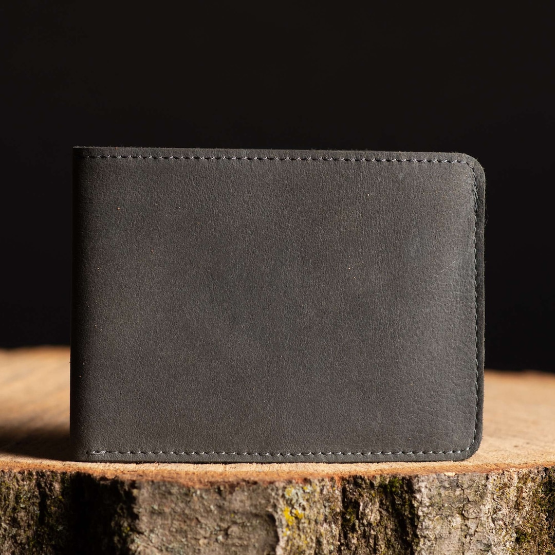Grey Leather Wallet, Flexible Soft 100% FULL GRAIN Leather Wallet ...