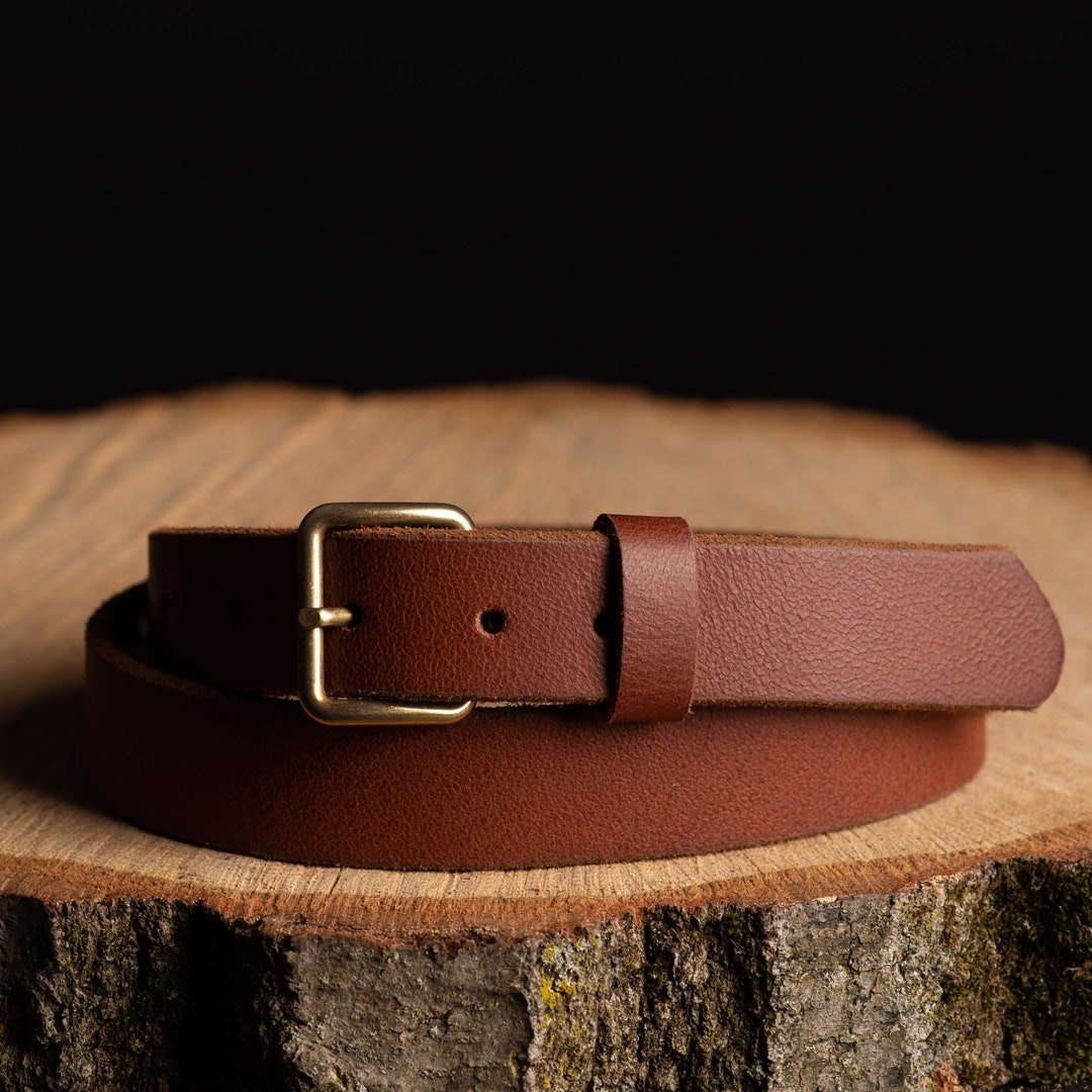 Women's Tan Leather Belt, Full Grain Leather Belt Made in Canada, Waist ...