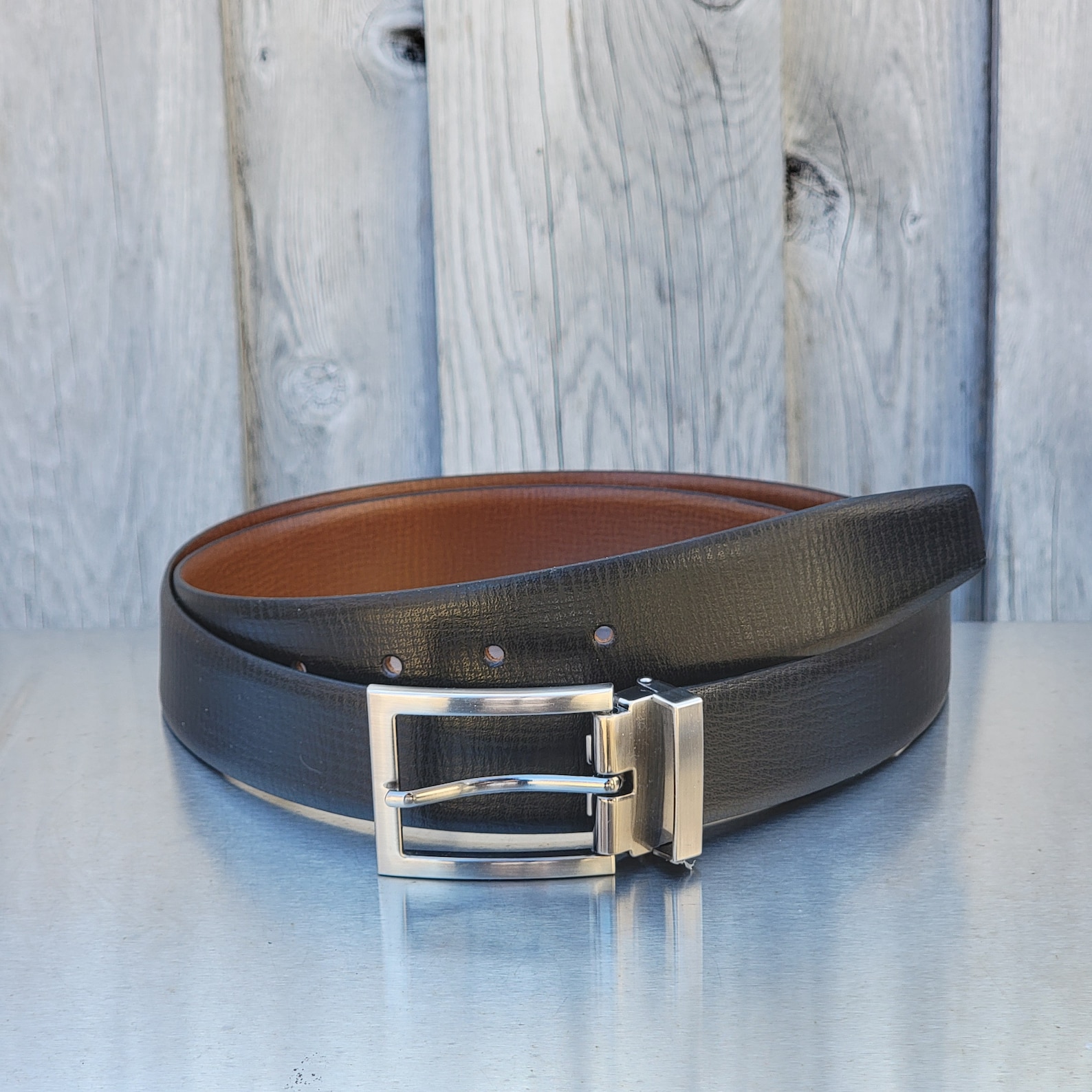 Reversible Leather Belt, Men's Formal Black/brown Full Grain Leather ...