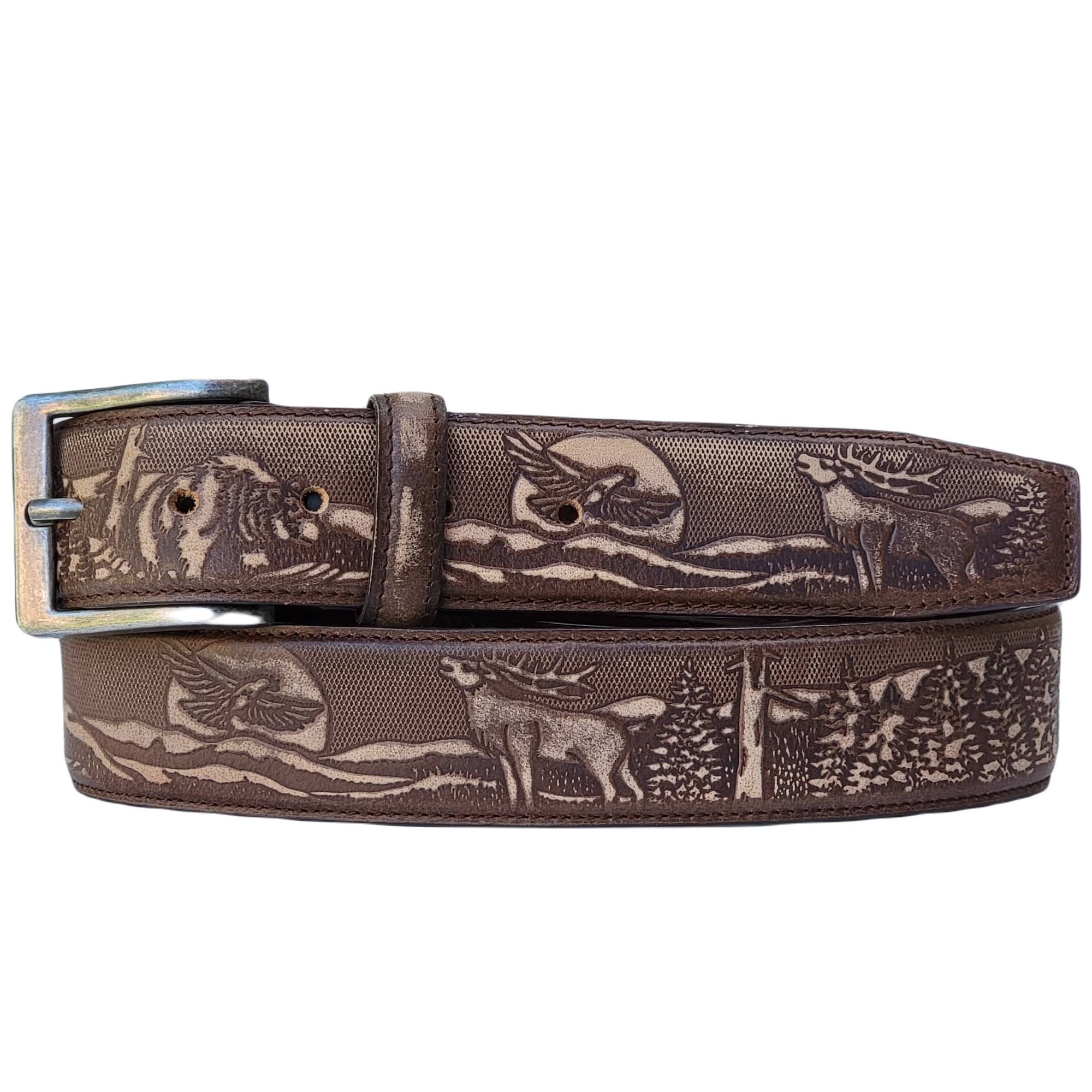 Black Embossed Leather Belt 100% Full Grain Leather Belt Made - Etsy