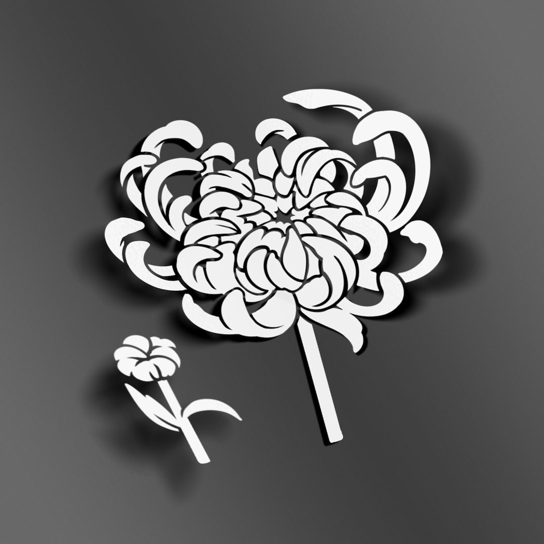 Chrysanthemum Flower // Anime Sticker // Weatherproof Vinyl Decal - Etsy