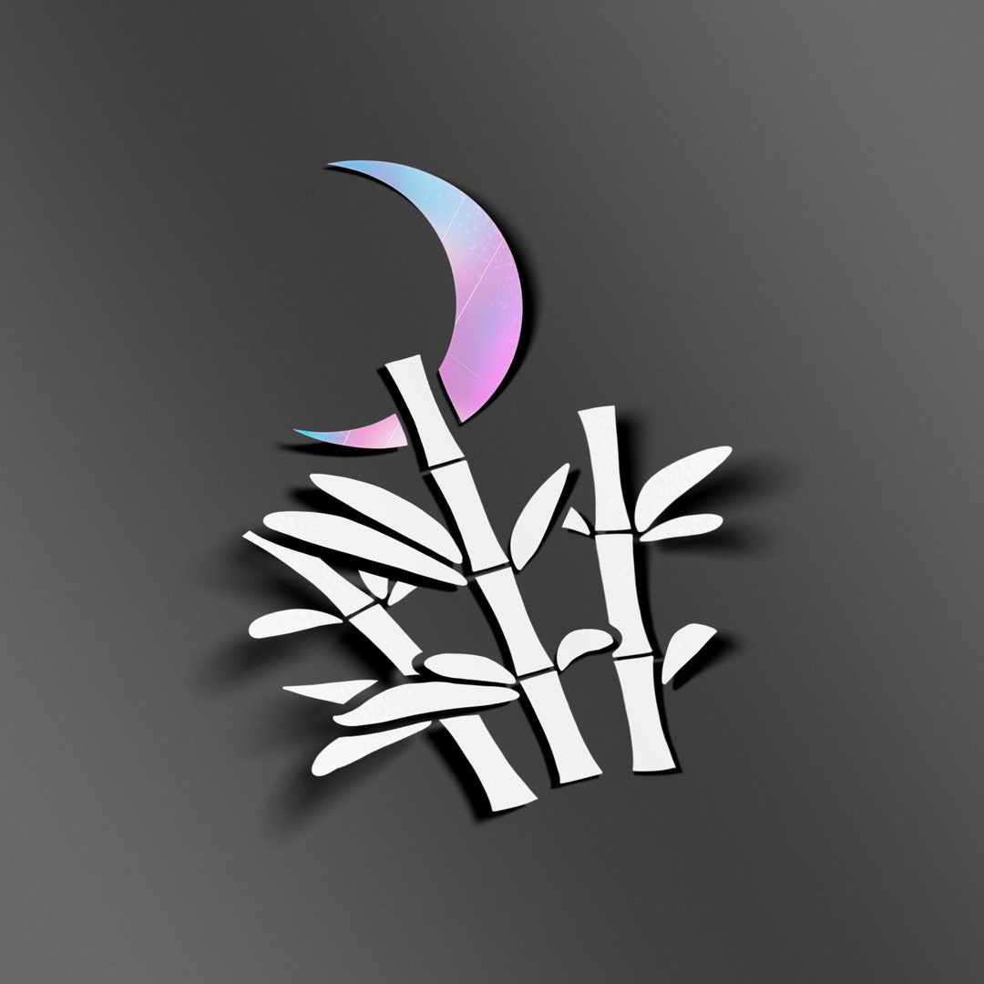 Bamboo Moon // Anime Sticker // Weatherproof Vinyl Sticker - Etsy