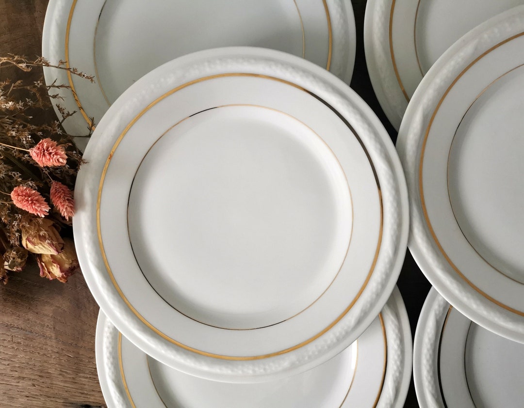 French Vintage Dinner Plates Stamped RAYNAUD LIMOGES / White Porcelain ...
