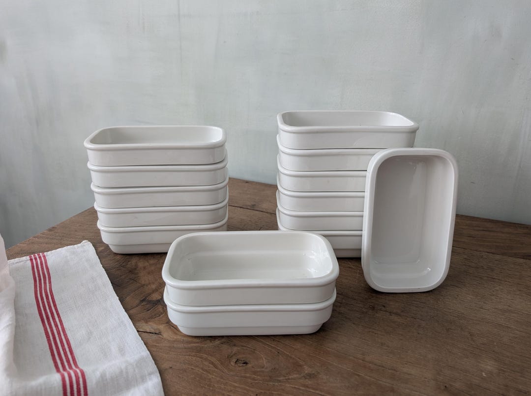 4 PILLIVUYT Small Rectangle Dishes / White Porcelain / Ovenproof - Etsy