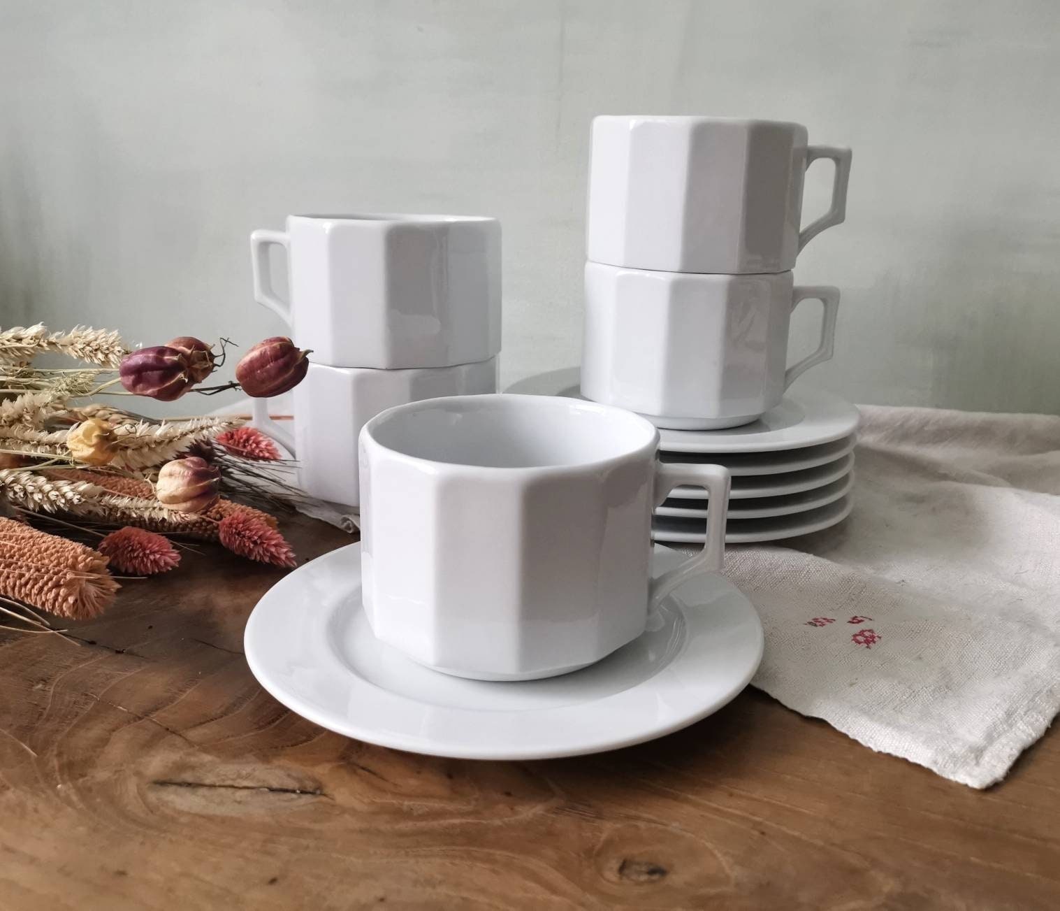 Set of 2 Extra Large Cups W Matching Saucers Stamped PILLIVUYT - Etsy
