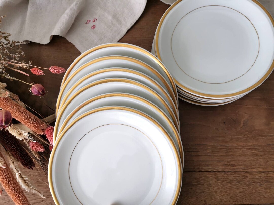 Platos de postre vintage franceses estampados LIMOGES / Platos de ...
