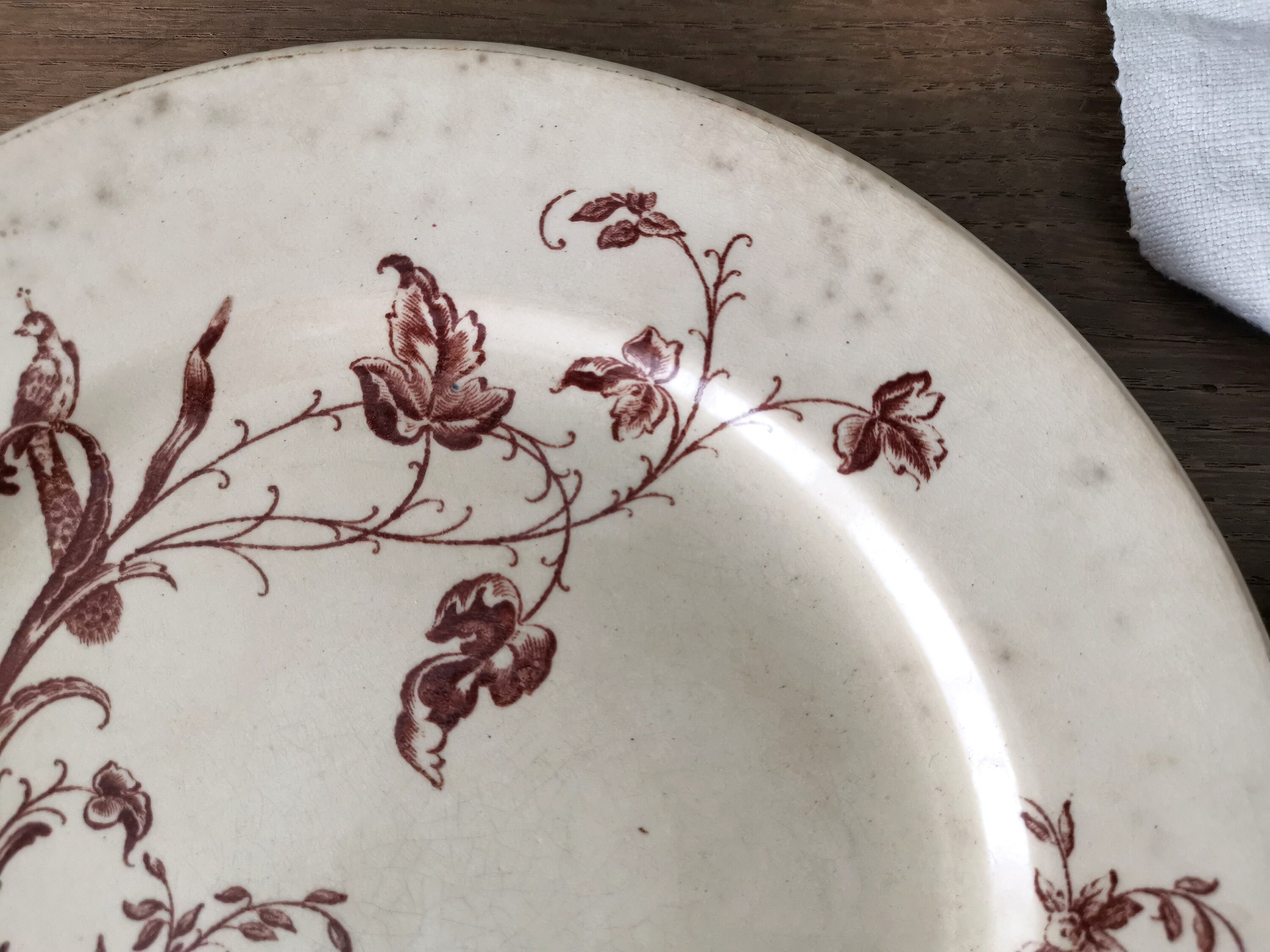 Antique French Plate, Stamped JULES VIEILLARD Bordeaux Buveurs, White ...