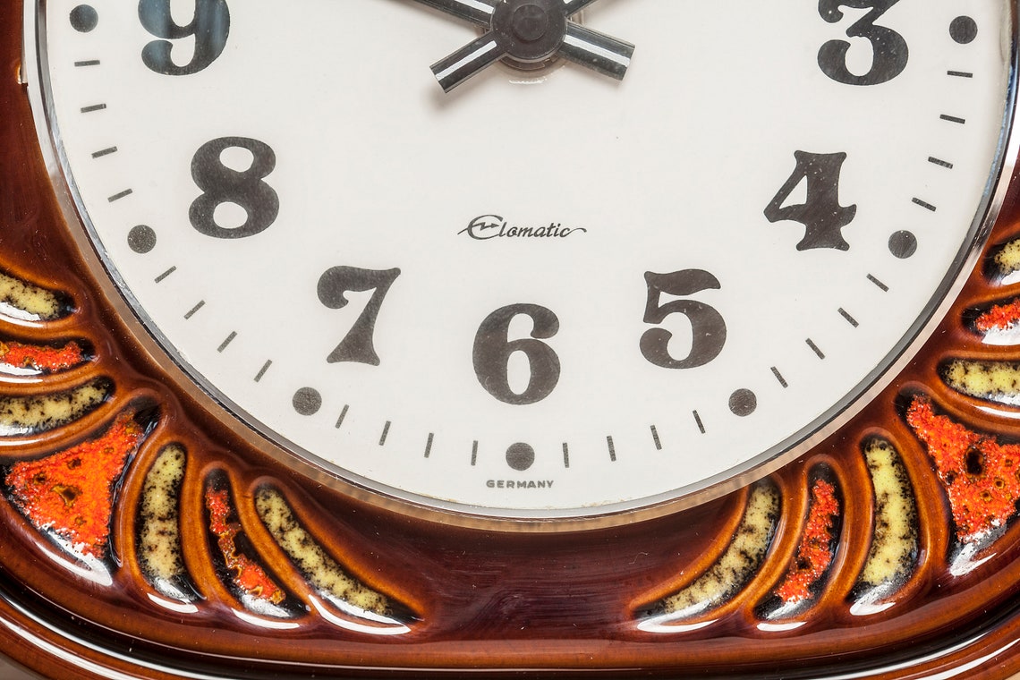 Vintage Ceramic Clock by Elomatic From 70's Made in - Etsy