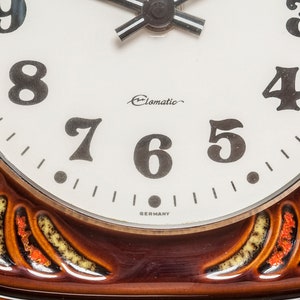 Vintage Ceramic Clock by Elomatic From 70's, Made in Germany, Battery ...