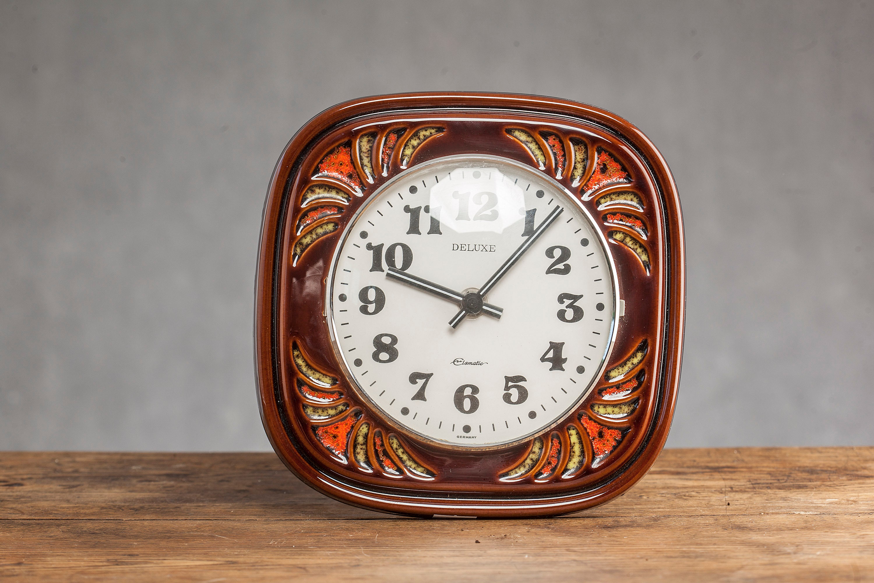 Vintage Ceramic Clock by Elomatic From 70's Made in - Etsy