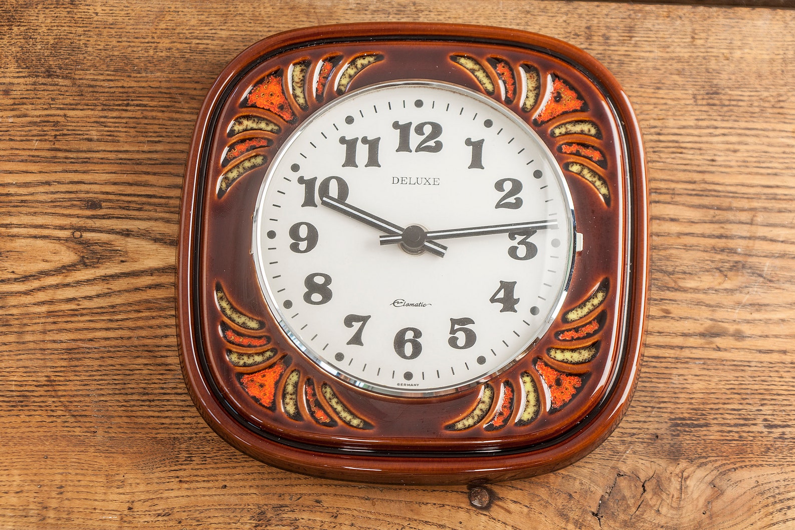 Vintage Ceramic Clock by Elomatic From 70's Made in - Etsy