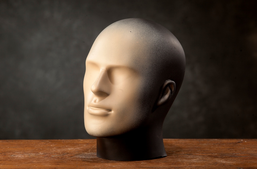 VINTAGE Male Mannequin Head / REAL SIZE 1980's Mannequin Head Decor ...