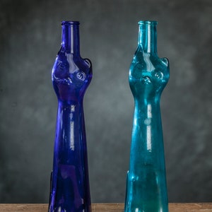 Vintage Set of 2 Bottles / Decanters in Shape of Cat, Blue and ...