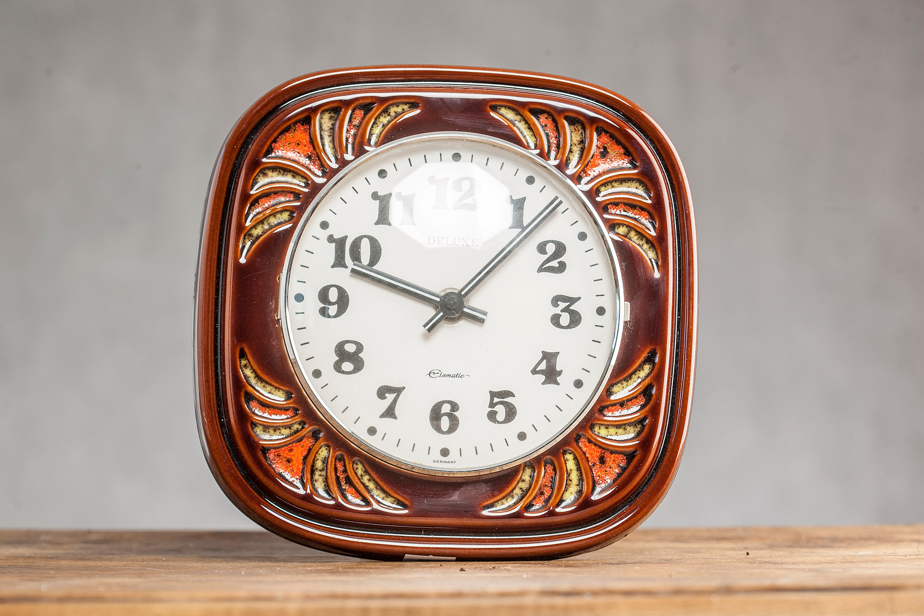 Vintage Ceramic Clock by Elomatic From 70's Made in - Etsy