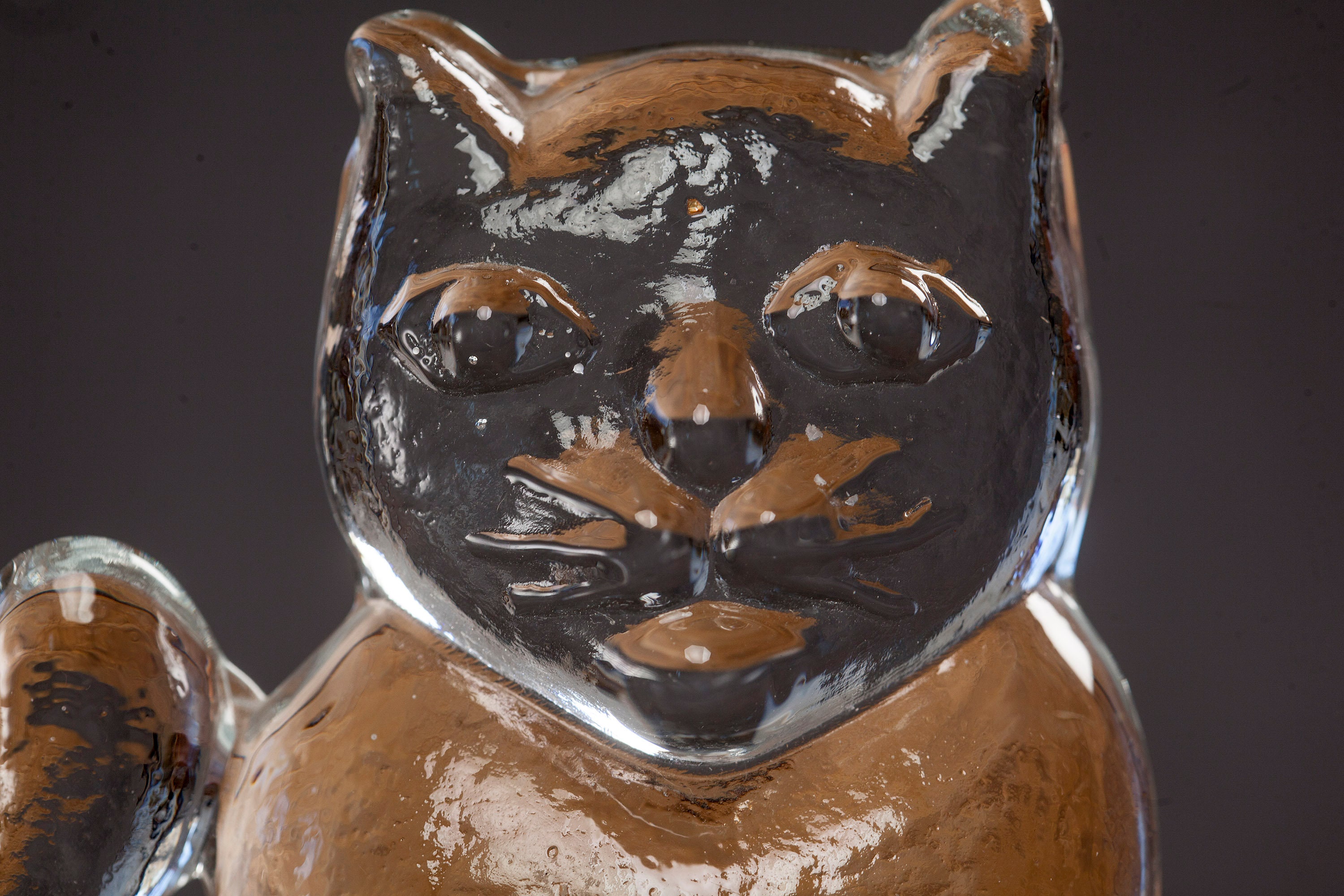 Vintage Clear Glass Cat Figurine / Paperweight Made in - Etsy