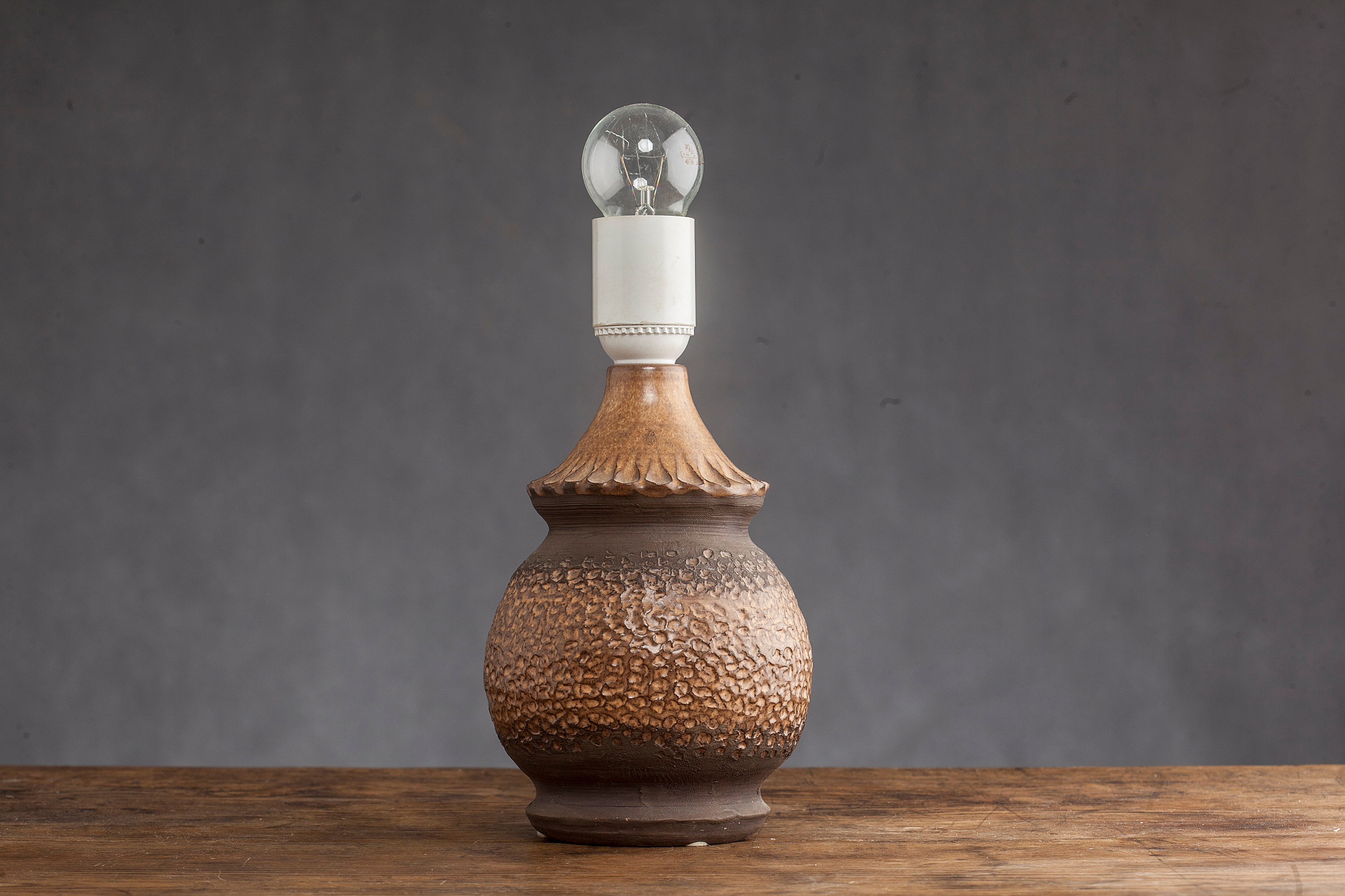 Vintage Brown Ceramic Table Lamp Base From 60's Designed - Etsy