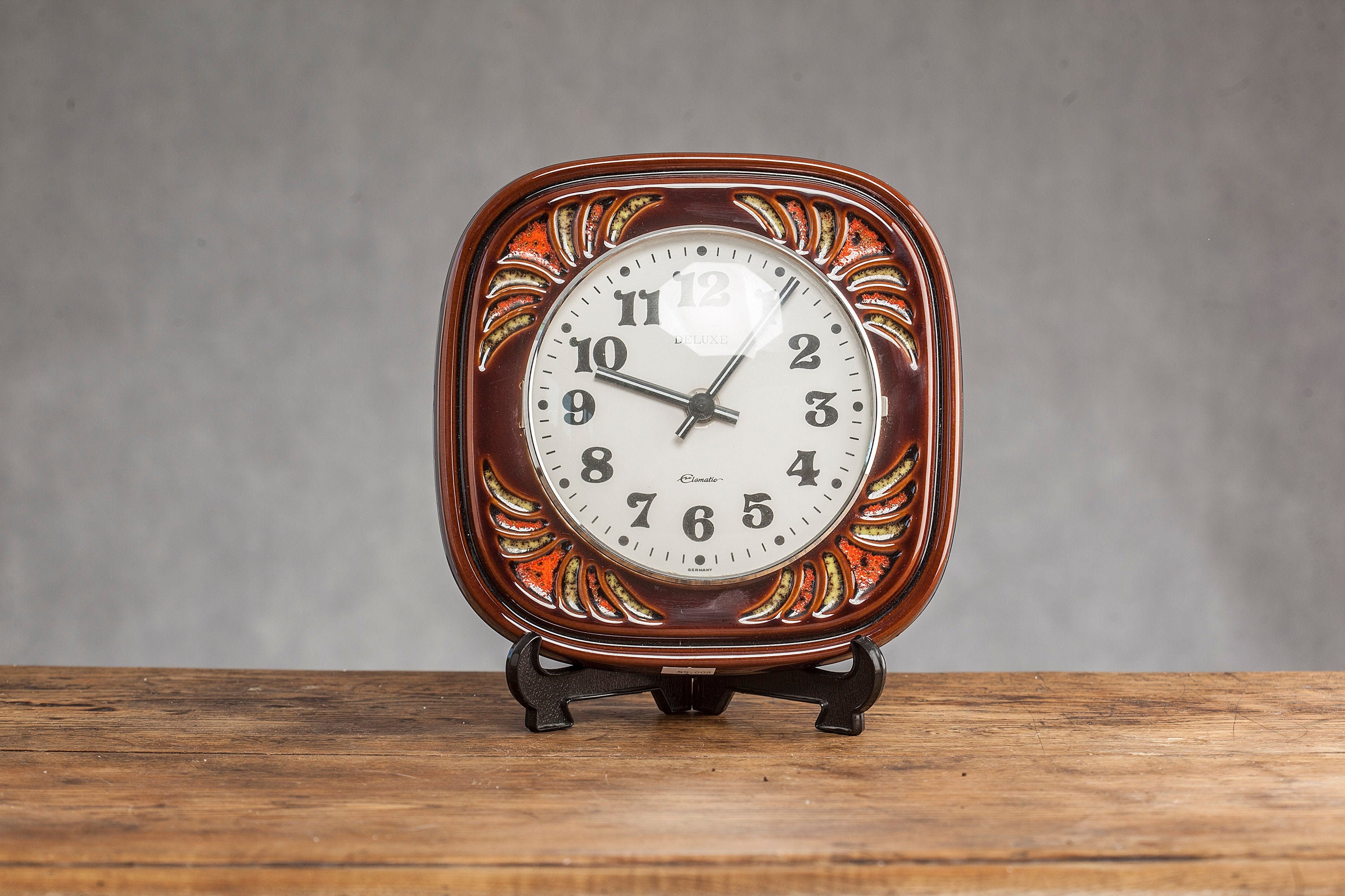 Vintage Ceramic Clock by Elomatic From 70's Made in - Etsy