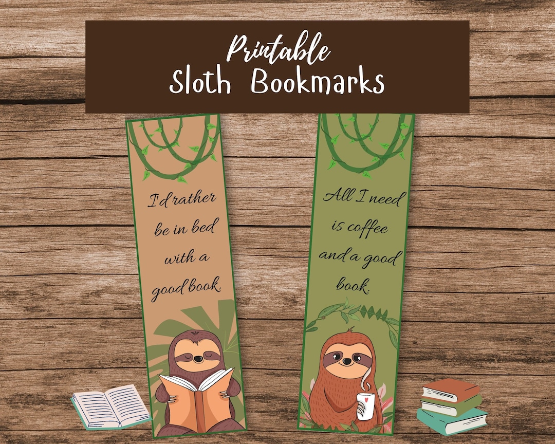 Cute Sloth Bookmarks Printable Bookmark - Etsy