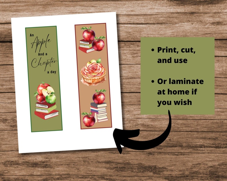 Printable Bookmarks for Kids Apple Fall Harvest Theme - Etsy