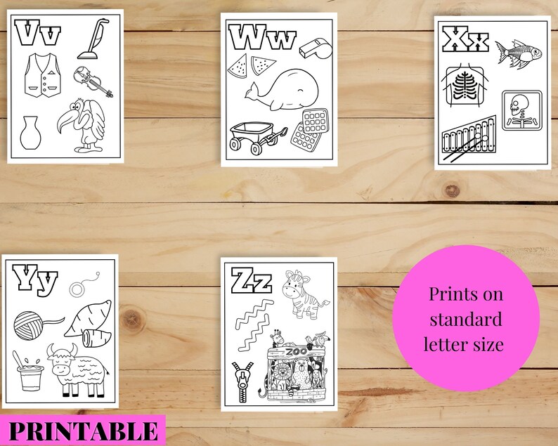 Coloring Pages Abcs Easy Fun Kids Printable Alphabet - Etsy