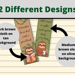 Cute Sloth Bookmarks Printable Bookmark - Etsy
