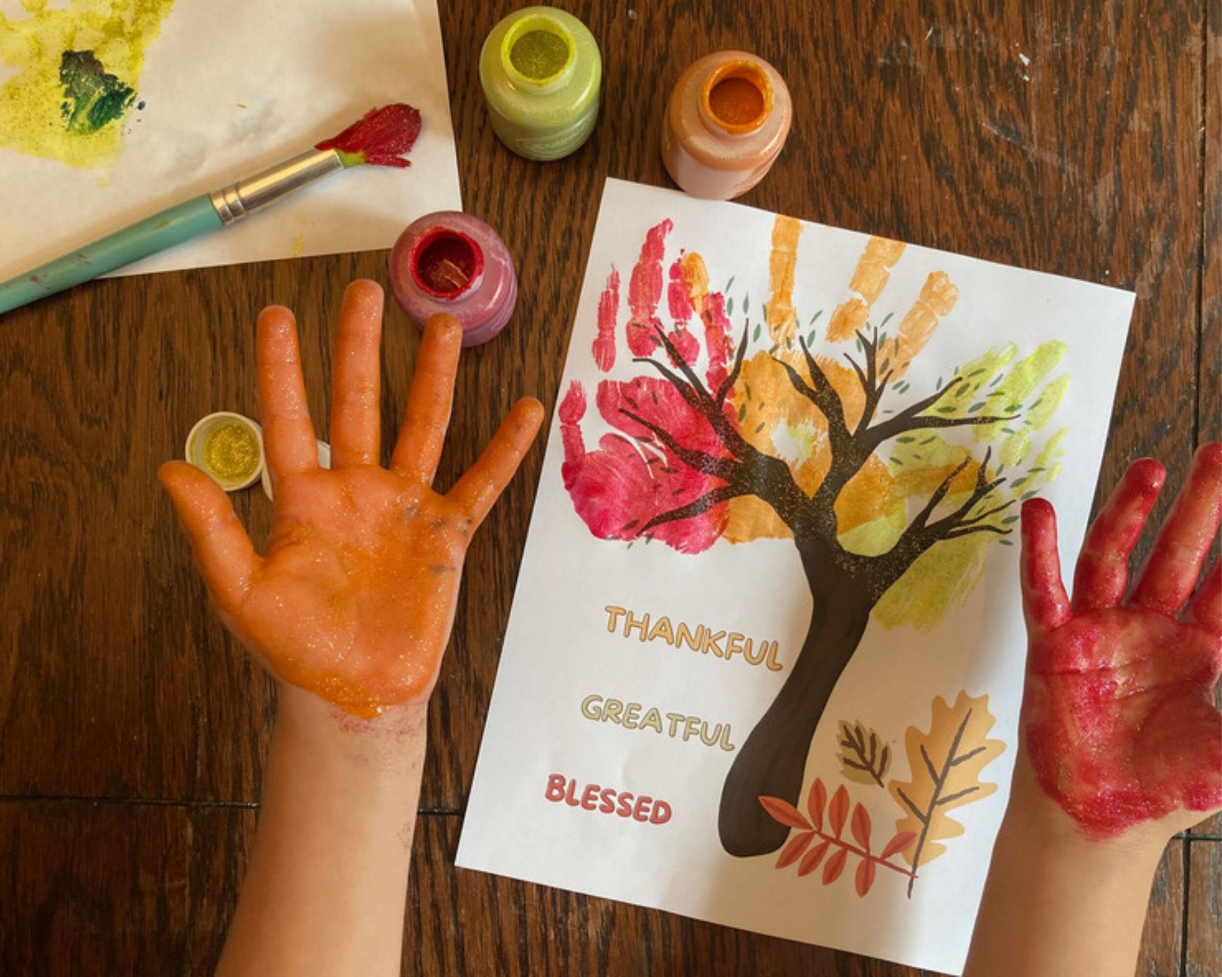 Fall Printable Craft, Thankful Tree Handprint Craft for Kids Art ...