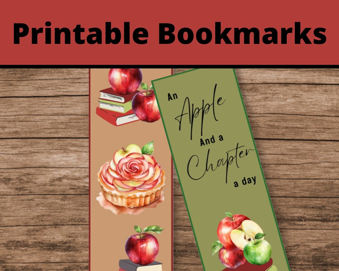 Printable Bookmarks for Kids Apple Fall Harvest Theme - Etsy