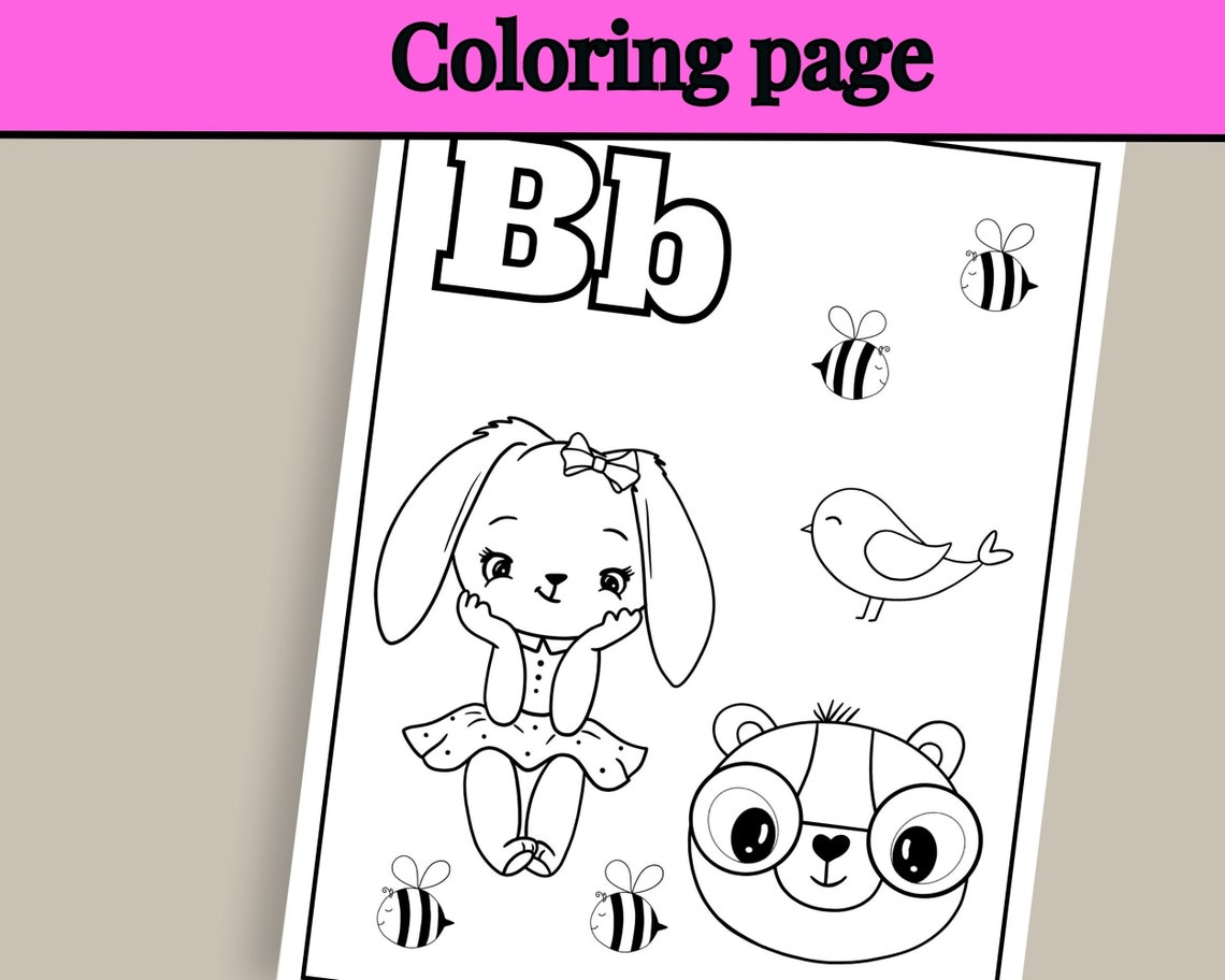 Coloring Pages Abcs Easy Fun Kids Printable Alphabet - Etsy