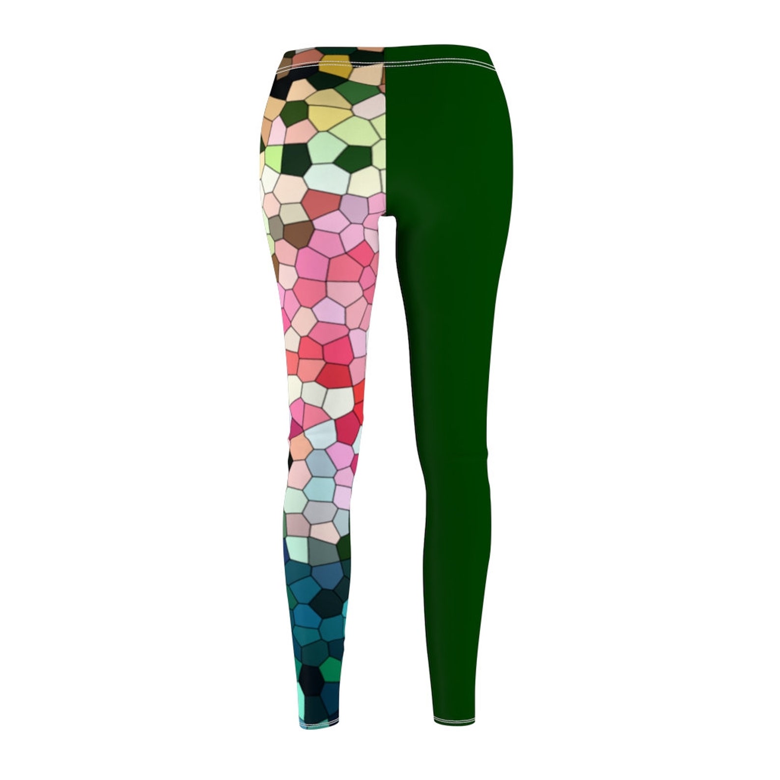 Yoga Leggings With Different Colored Legs, Women's Gym Workout Leggings ...