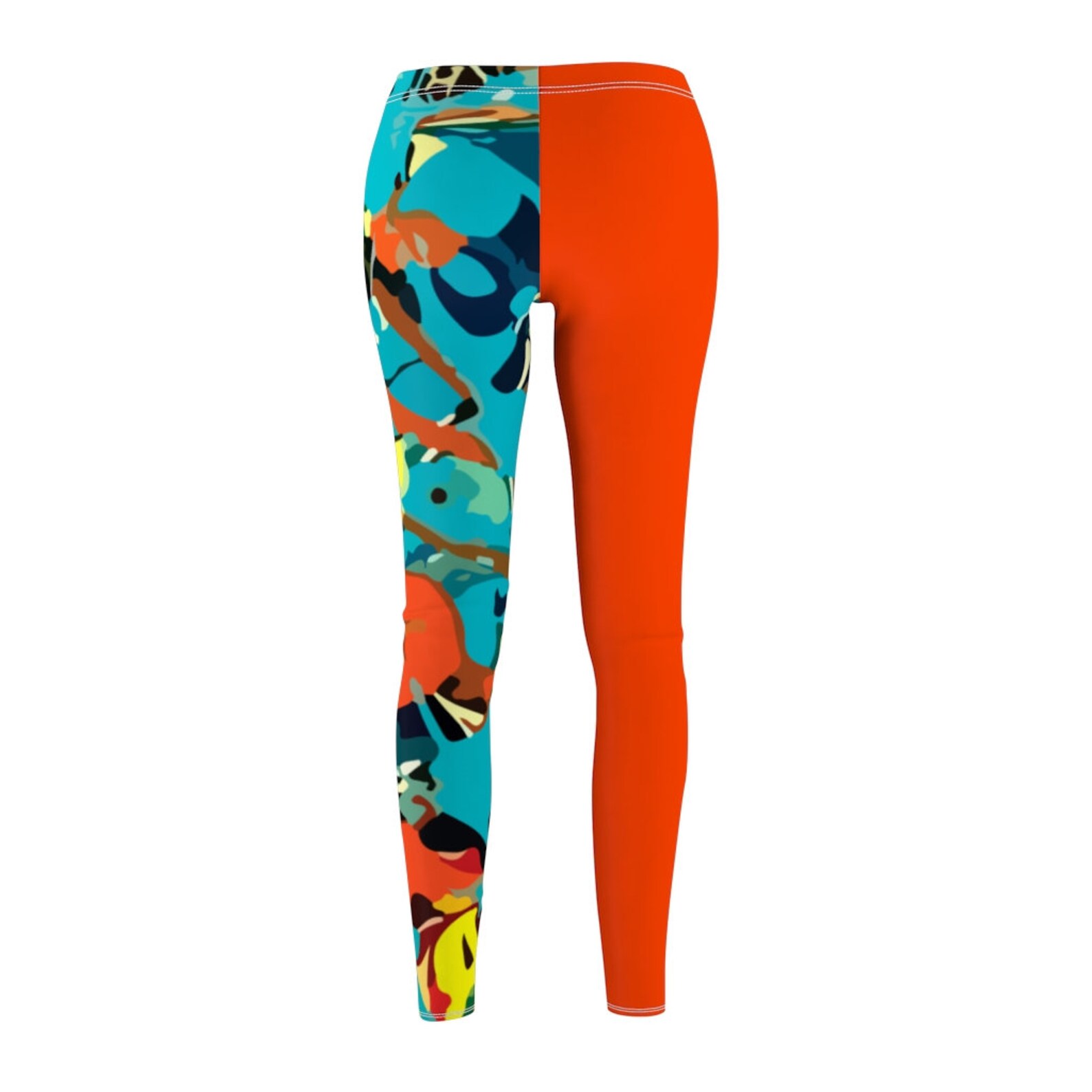 Yoga Leggings With Different Colored Legs, Women's Gym Workout Leggings ...