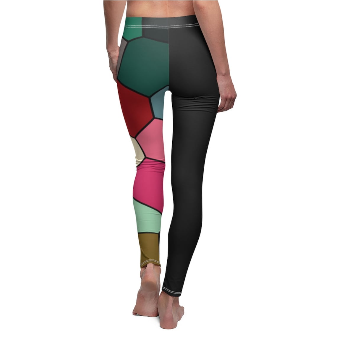 Yoga Leggings With Different Colored Legs, Women's Gym Workout Leggings ...