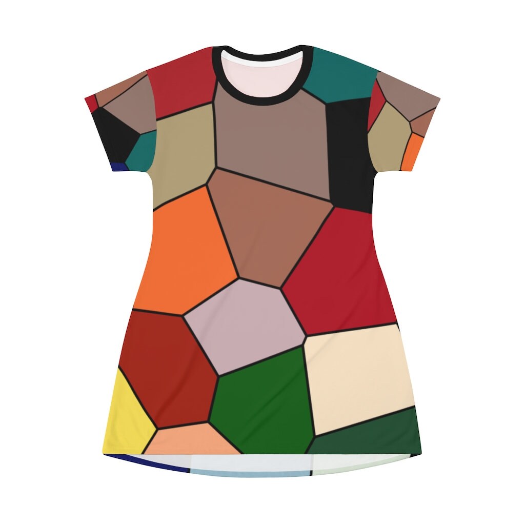 T-shirt Dress With Colorful Artistic Abstract Art Patterns - Etsy UK