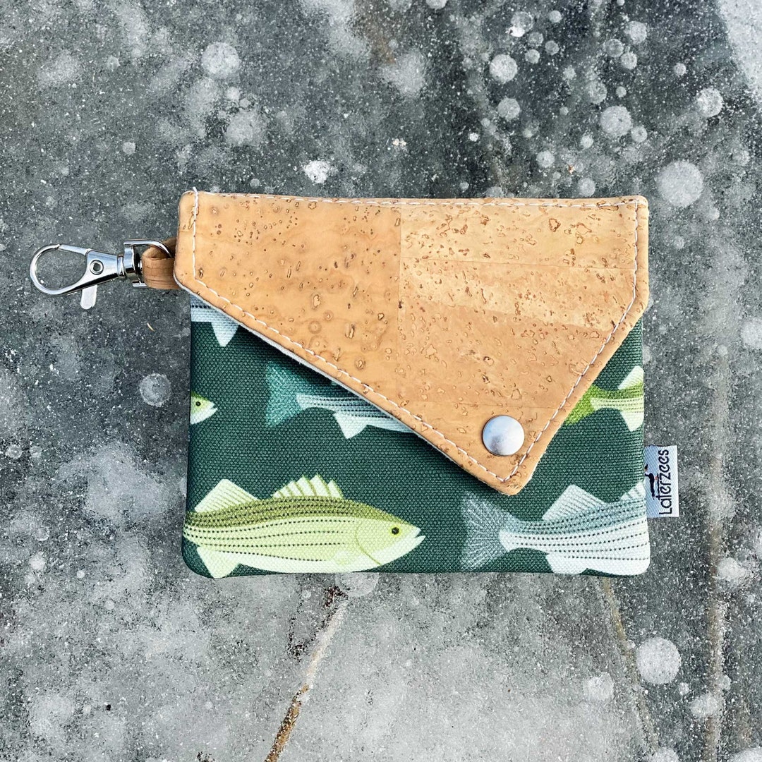 Striped Bass Snap Wallet | Eco-friendly Keychain Pouch | Fishing Gift ...