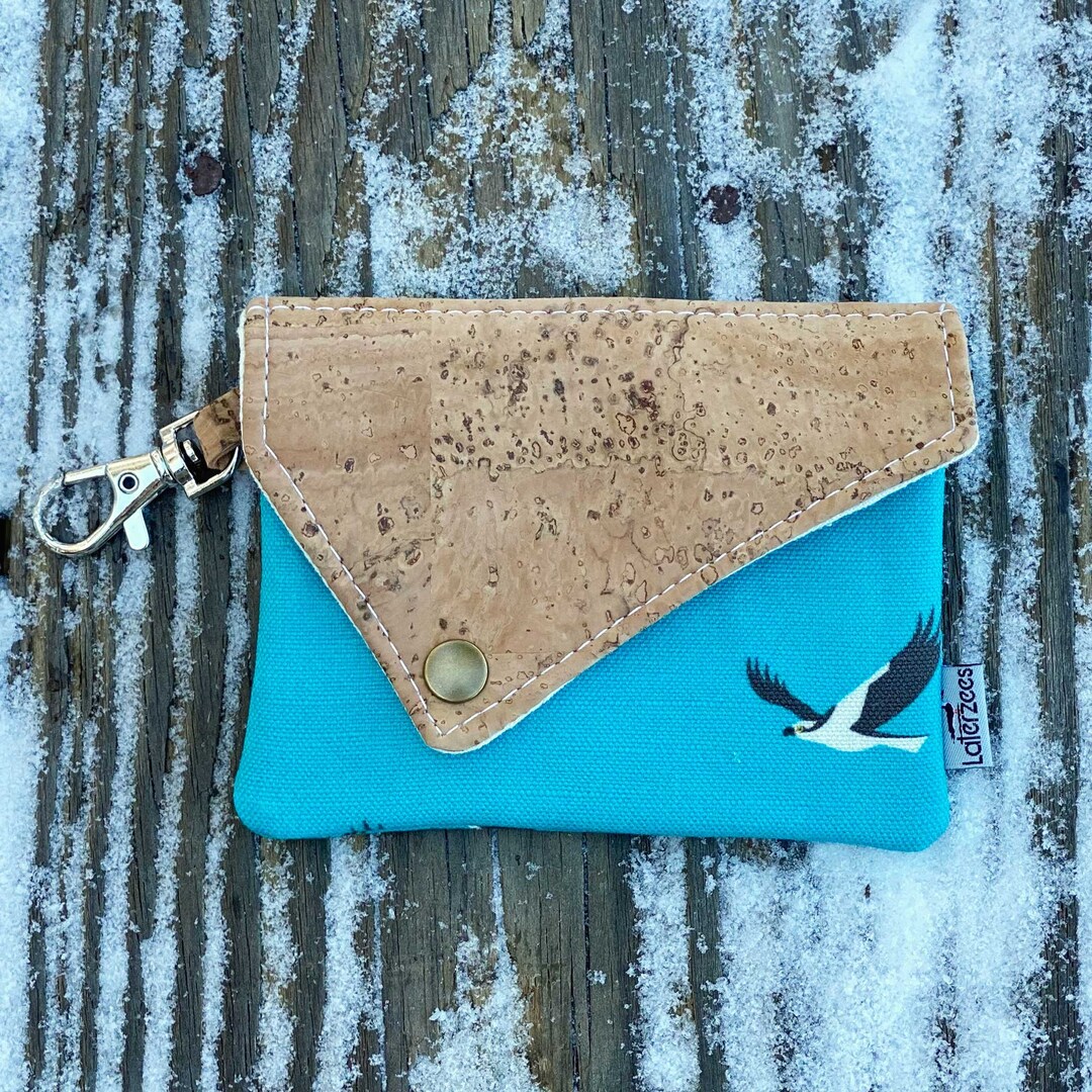 Osprey Snap Wallet / Bolsa de monedas ecológica / Regalo Birder / Lino ...