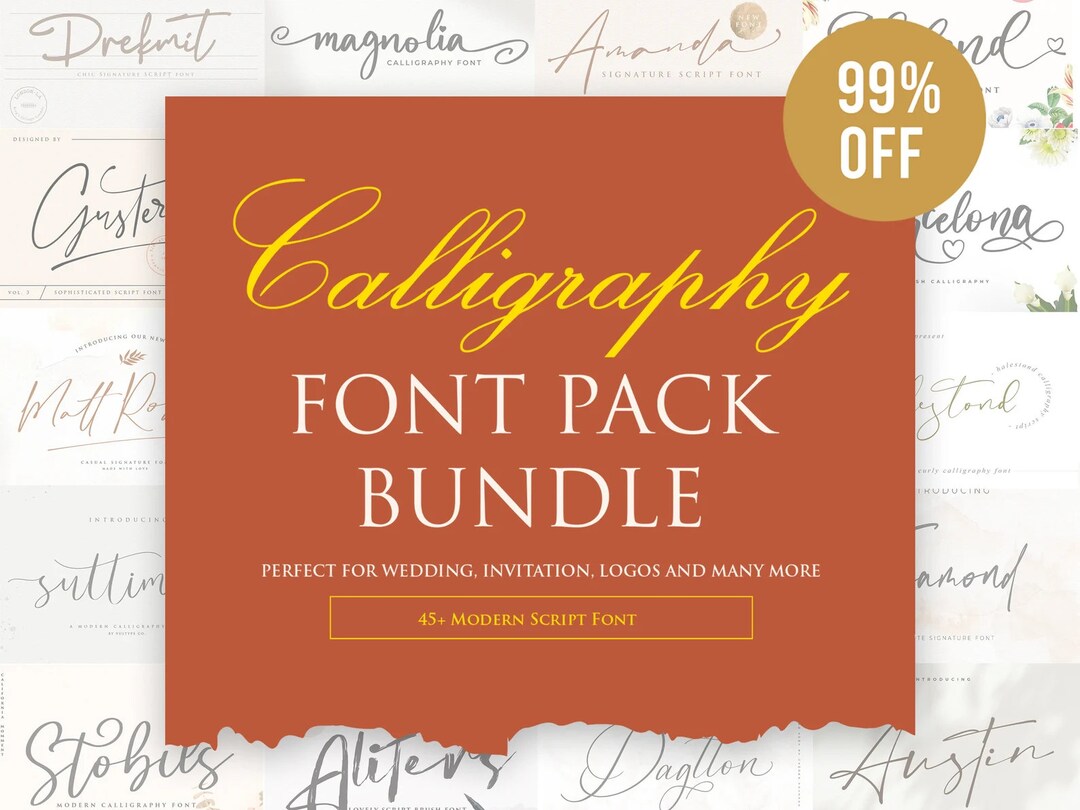 Font Bundle - Calligraphy Fonts, Wedding, Handwritten, Modern, Script ...