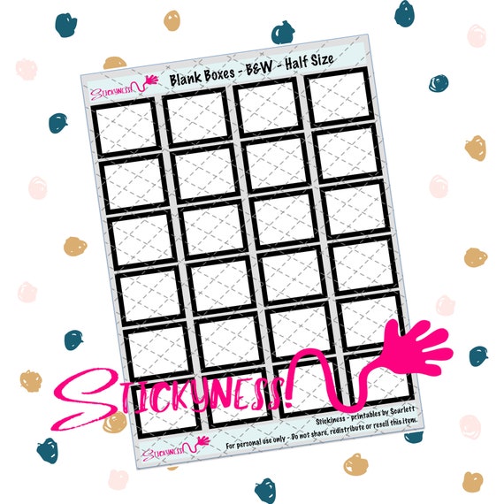 Printable Boxes HP Half Box Black and White - Etsy