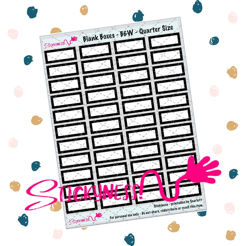 Printable Boxes HP Quarter Box Black and White - Etsy