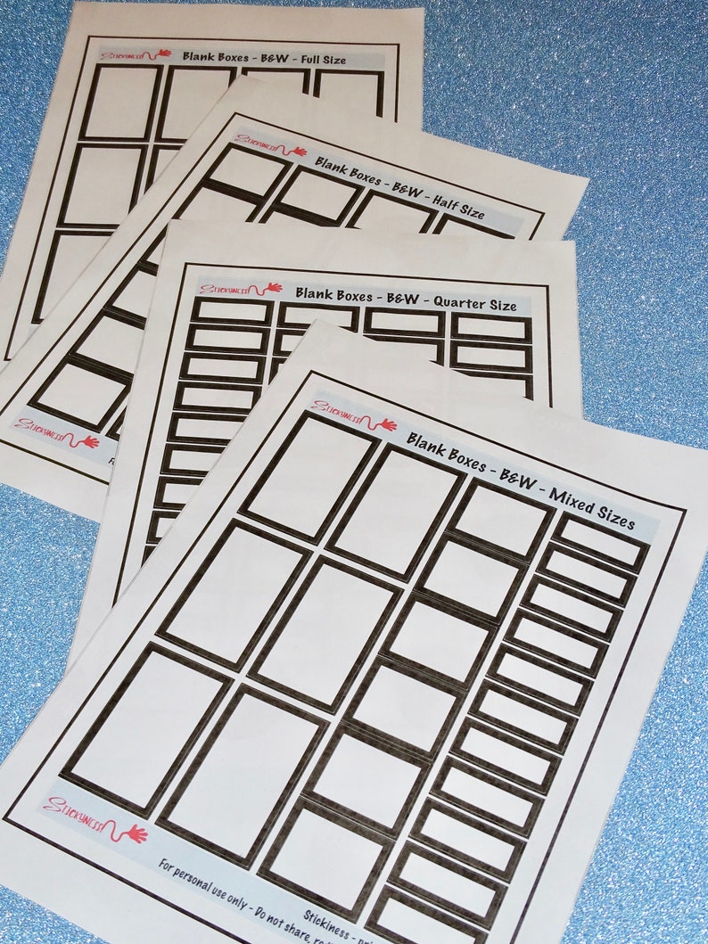 Printable Boxes HP Half Box Black and White - Etsy