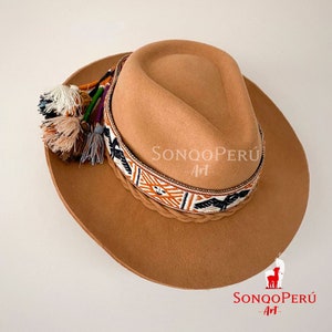 Andean UNISEX Hat, Peruvian Cowboy Hat, Alpaca Hat Band, Fedora Hat ...