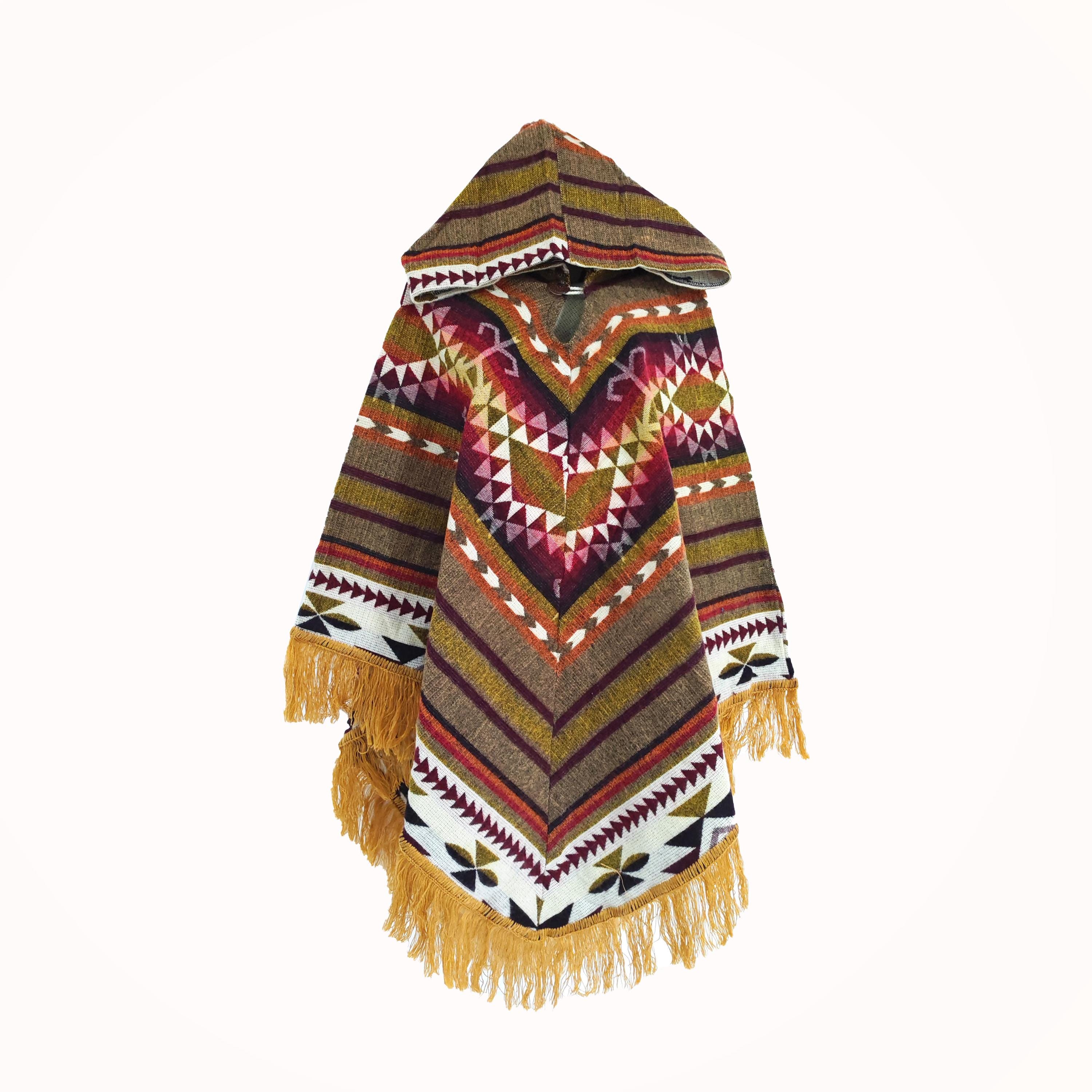 Handmade Alpaca Wool Poncho: Red Native American Style - Etsy