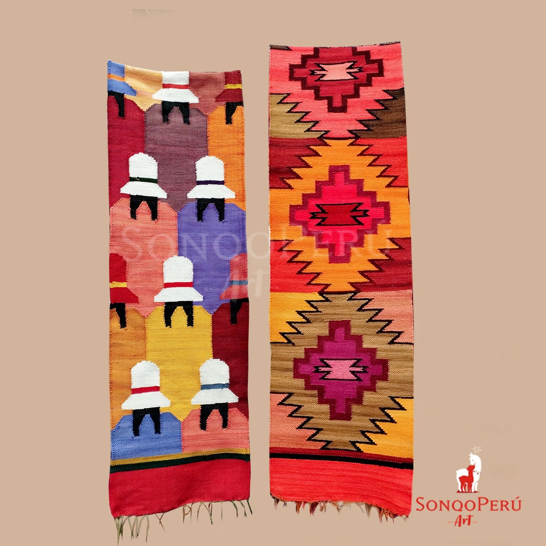 Inca Tapestry Rug Reversible Handwoven From Geometric Brown Wool the ...