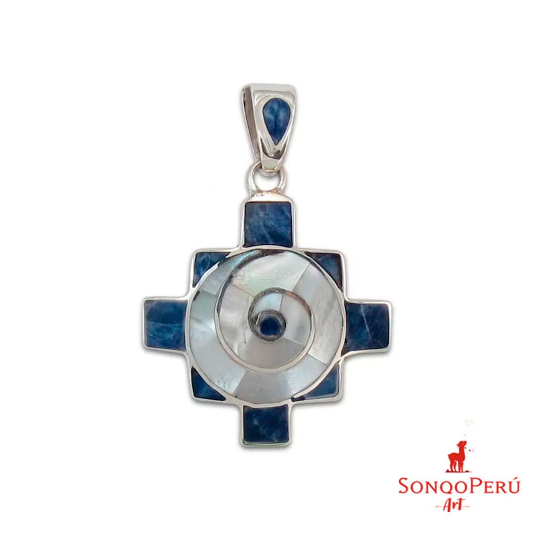 Inca Cross Dije With Pachamama Interior - 1" Handcrafted Silver 950 ...