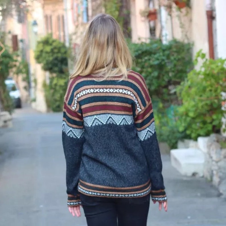 Alpaca Sweater, Inca Design Sweater, Handmade, - Etsy